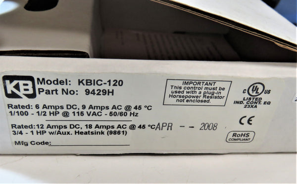 KB KBIC-120 DC MOTOR CONTROL – PFIParts
