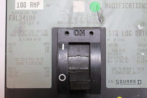 Ekra FAL34100 Square D Thermal Magnetic Circuit Breaker – PFIParts